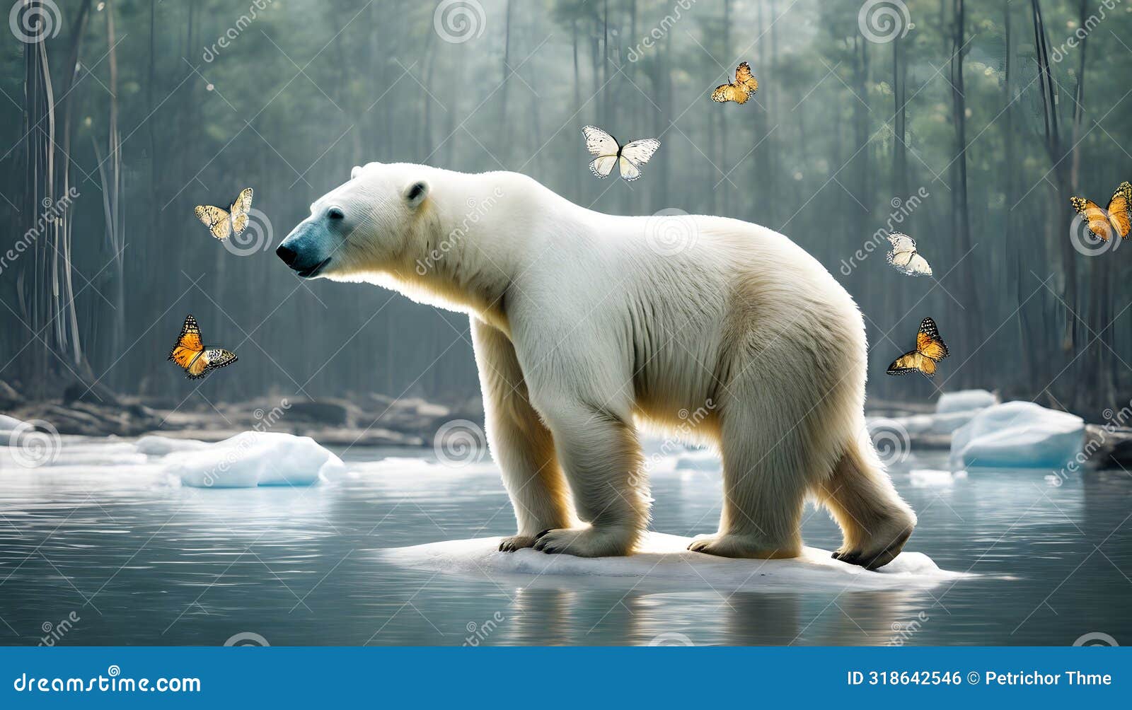 The Ripple Effect: Polar Bears, Elephants, and Global Warming Stock Illustration - Illustration ...