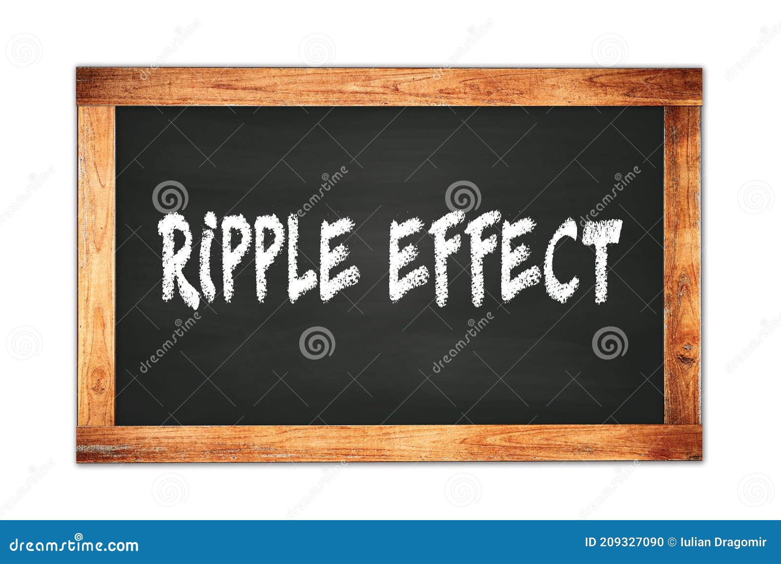 RIPPLE EFFECT Text Written on Wooden Frame School Blackboard Stock ...