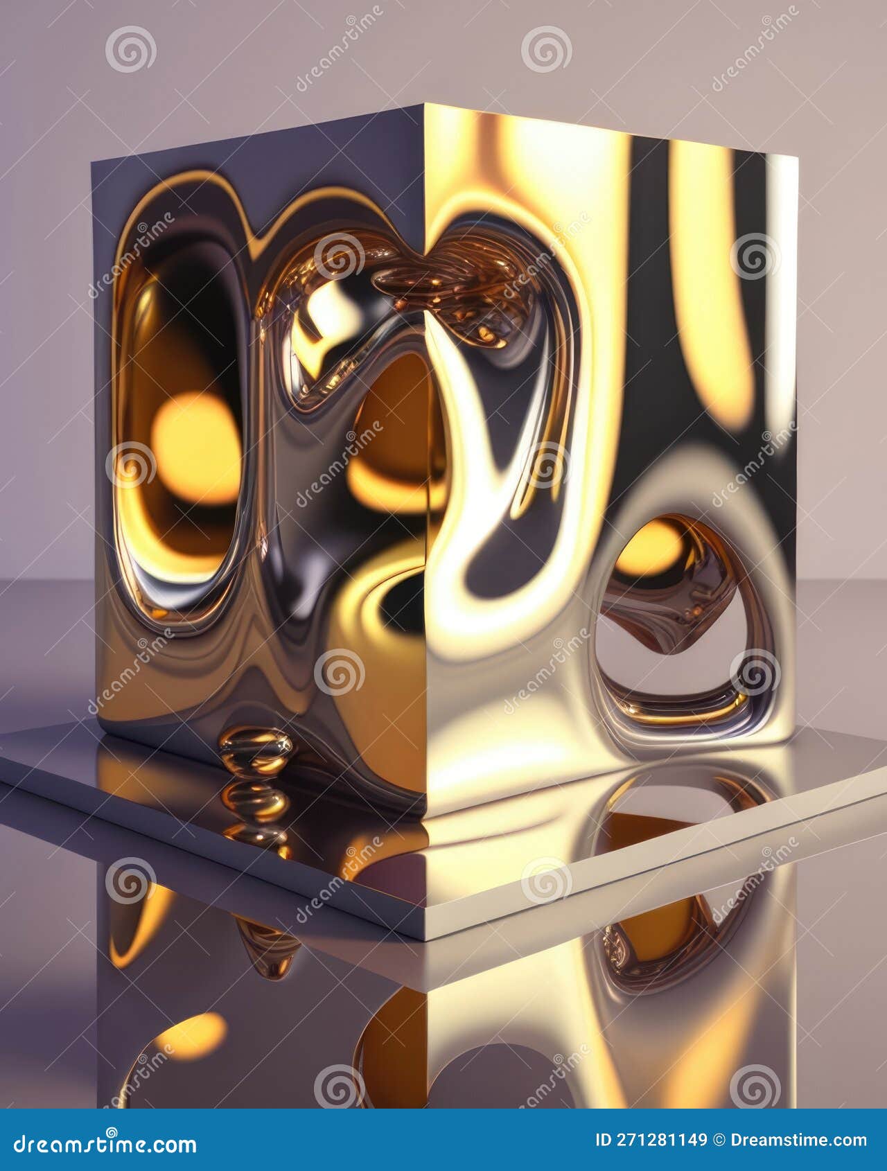 Ripple Effects of Reflection Glimmering on a Translucent Liquid. Podium ...