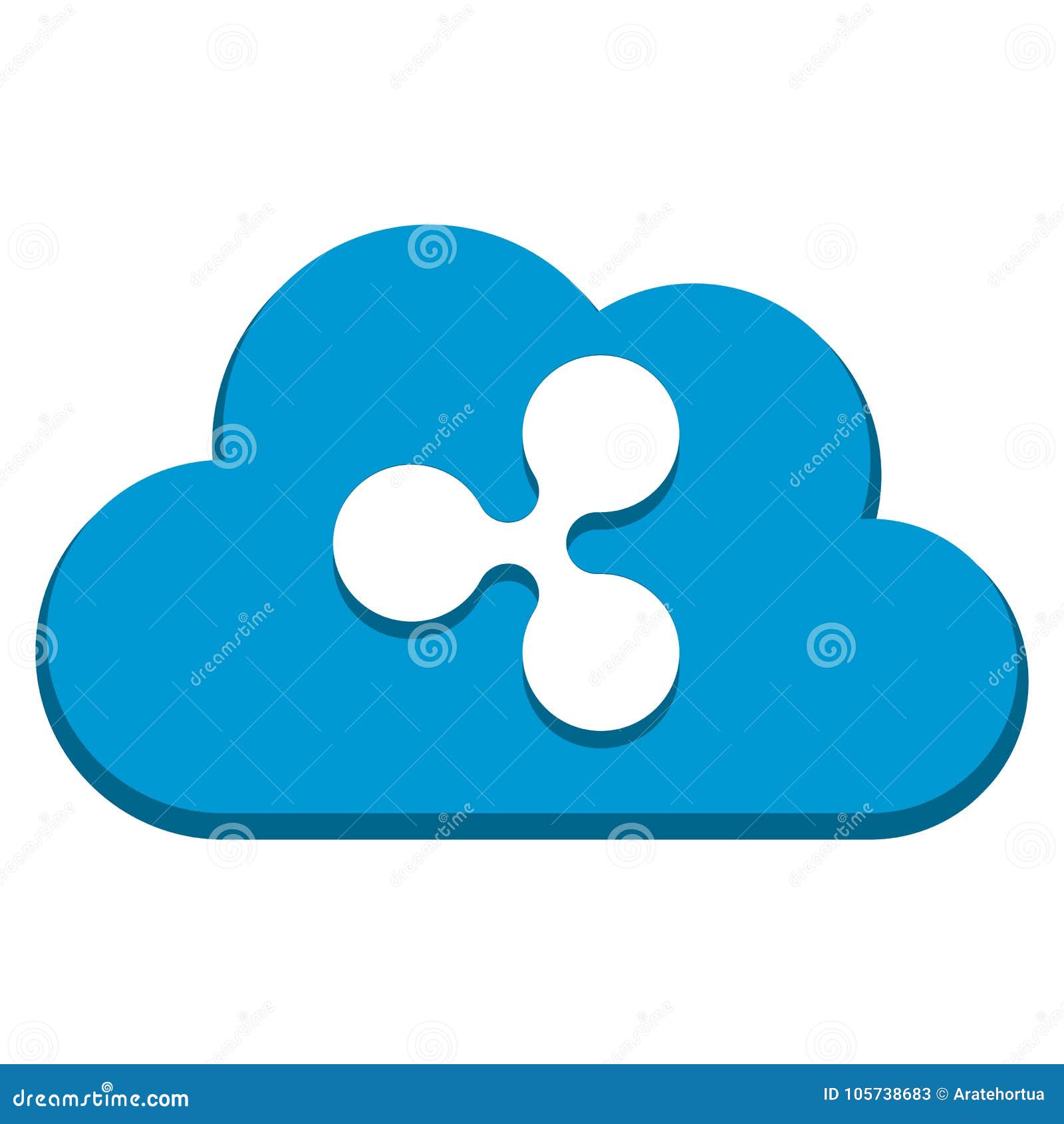 Ripple Icon on Cloud Isolated on White Background Stock Illustration ...