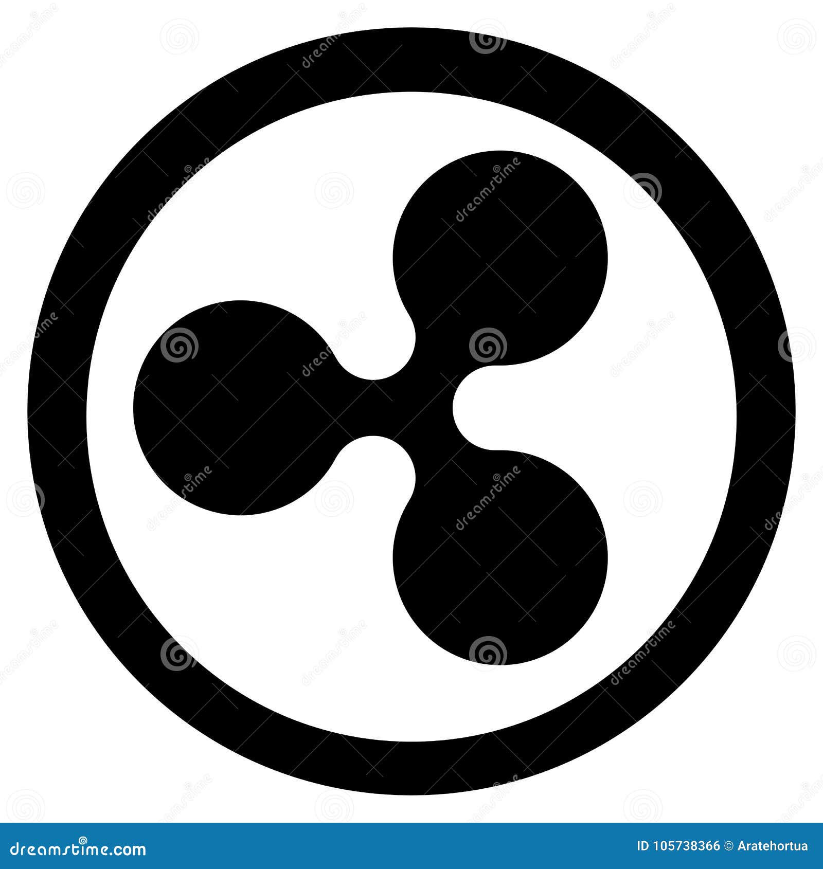 Ripple Icon on Coin Isolated Stock Illustration - Illustration of shiny ...
