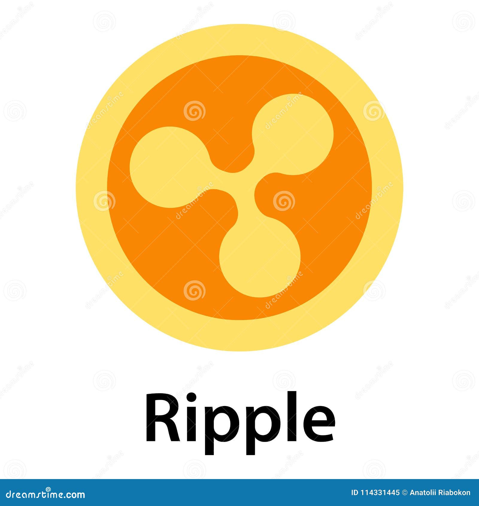 Ripple icon, flat style editorial image. Illustration of currency ...