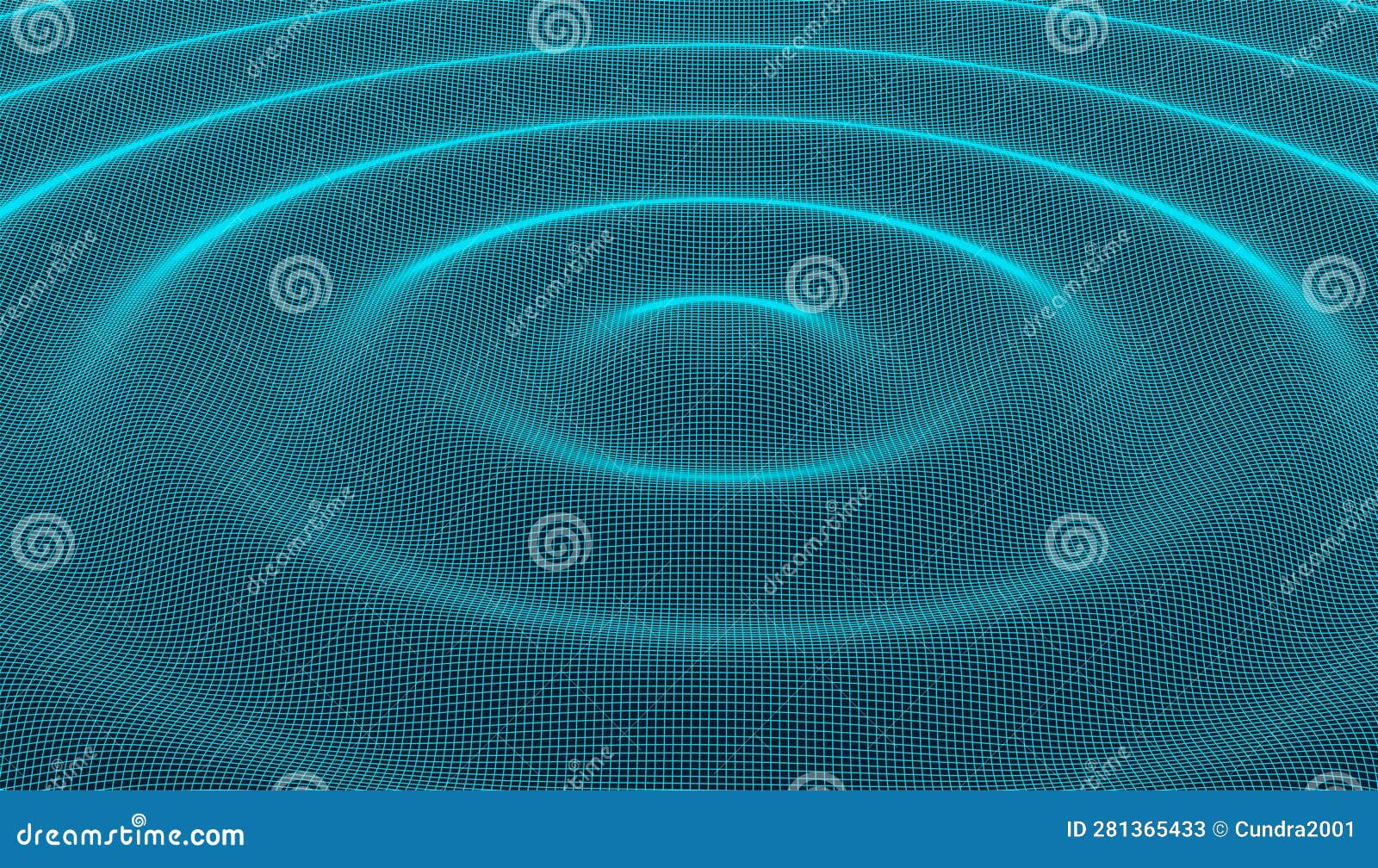 Blueprint Style Line- Art Ripple Effect. Wave Pattern Grid. Stock Image ...