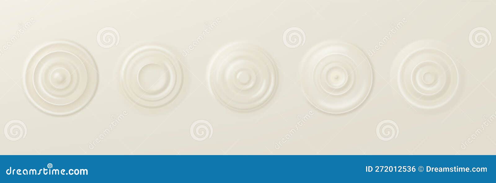 Ripple Milk Wave Effect Set. Concentric Circles on White Background ...