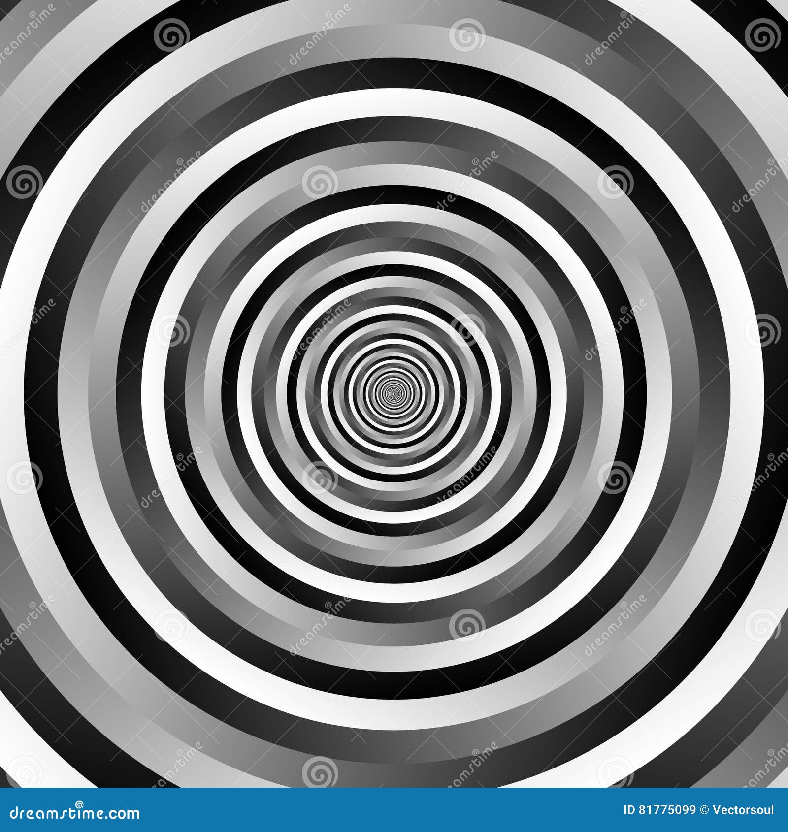 Ripple Pattern with Concentric Circles. Grayscale Circular Geome Stock ...