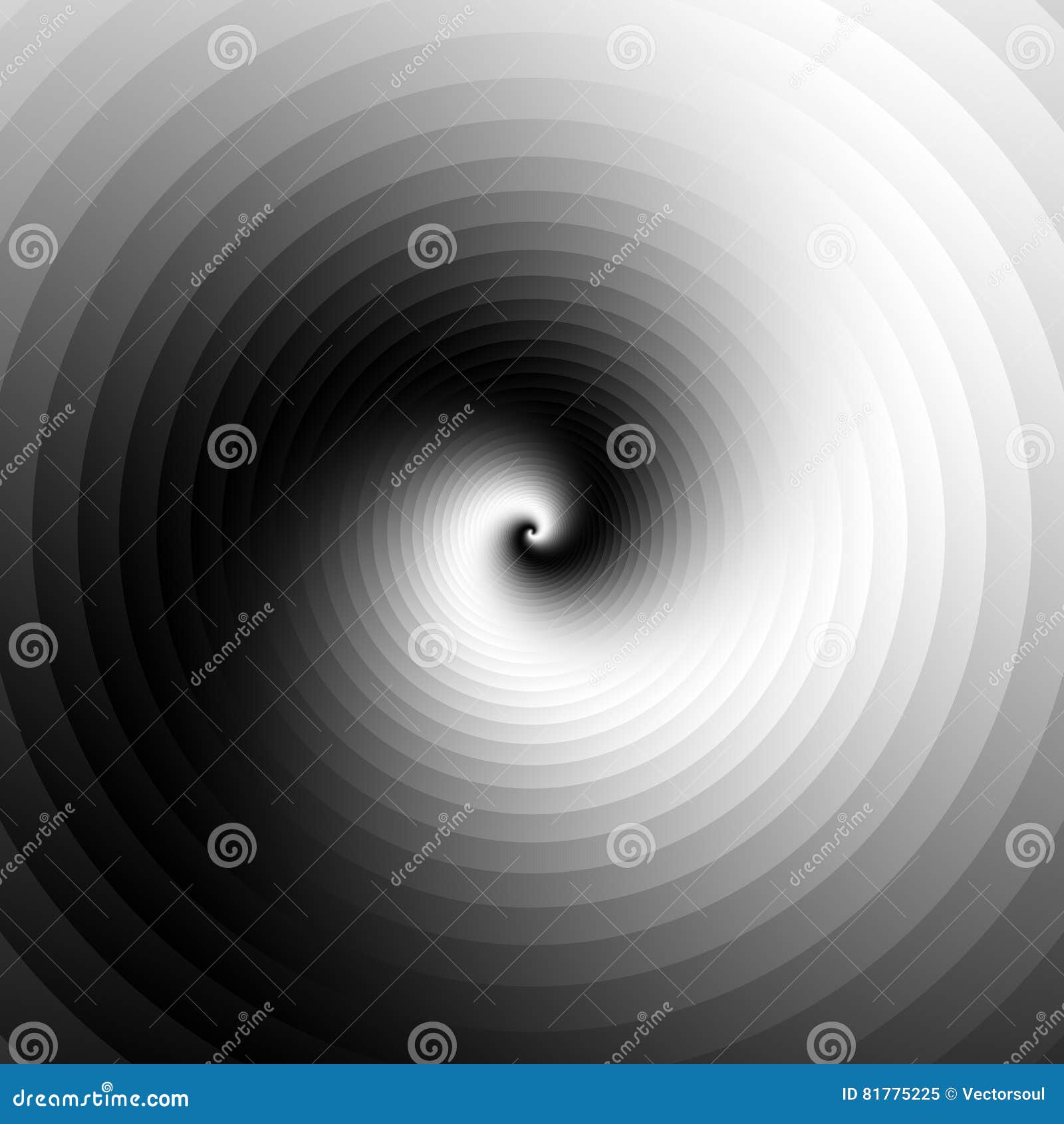 Ripple Pattern with Concentric Circles. Grayscale Circular Geome Stock ...