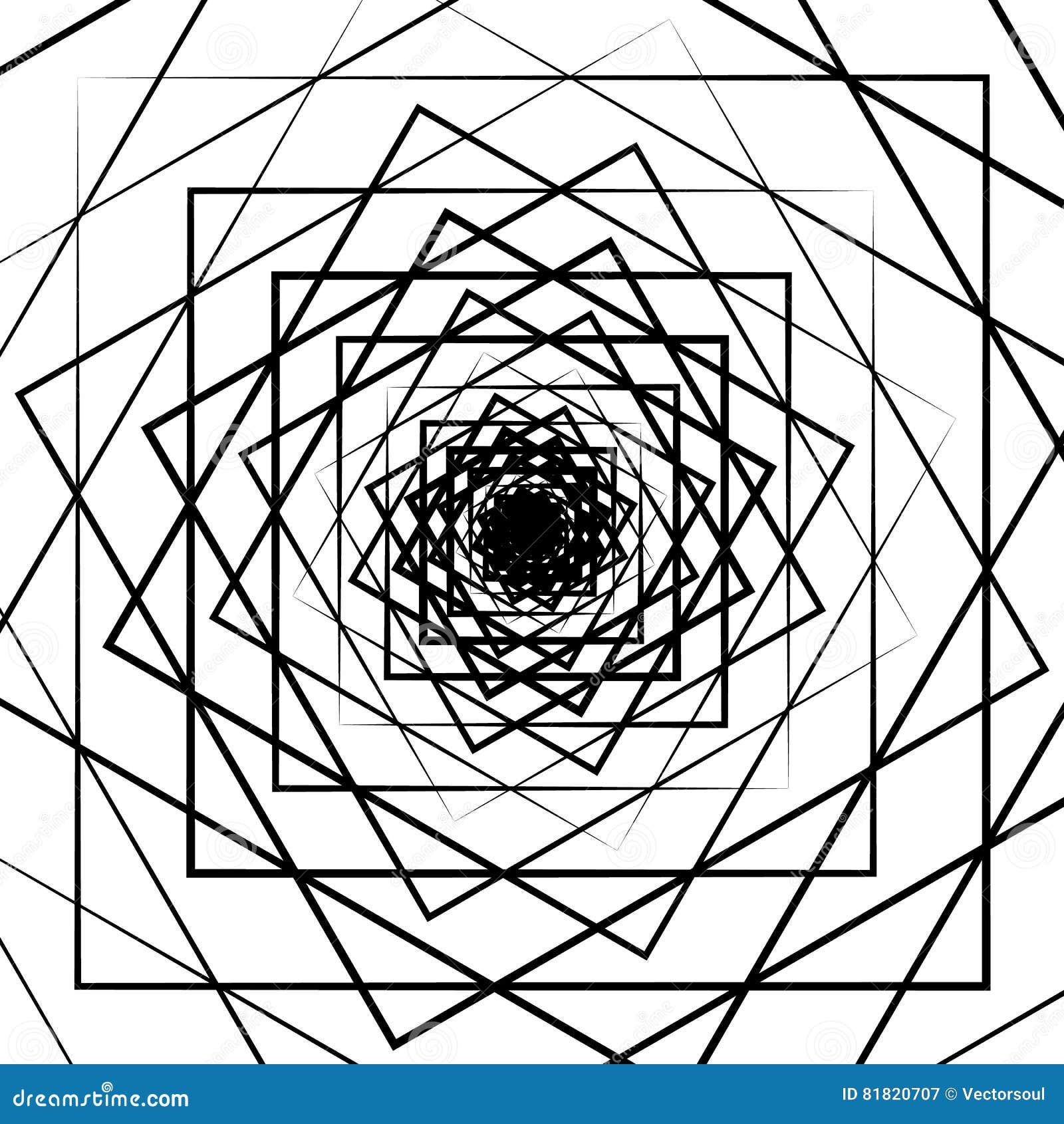 Ripple Pattern with Concentric Squares - Circular Geometric Back Stock ...