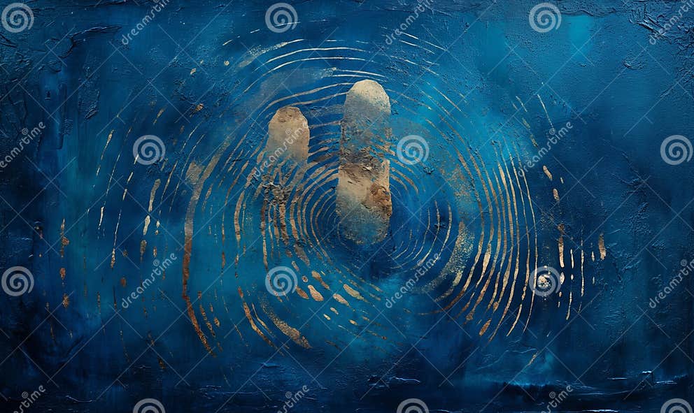 Ripple Patterns Create an Abstract Blue Landscape. Generative AI Stock ...