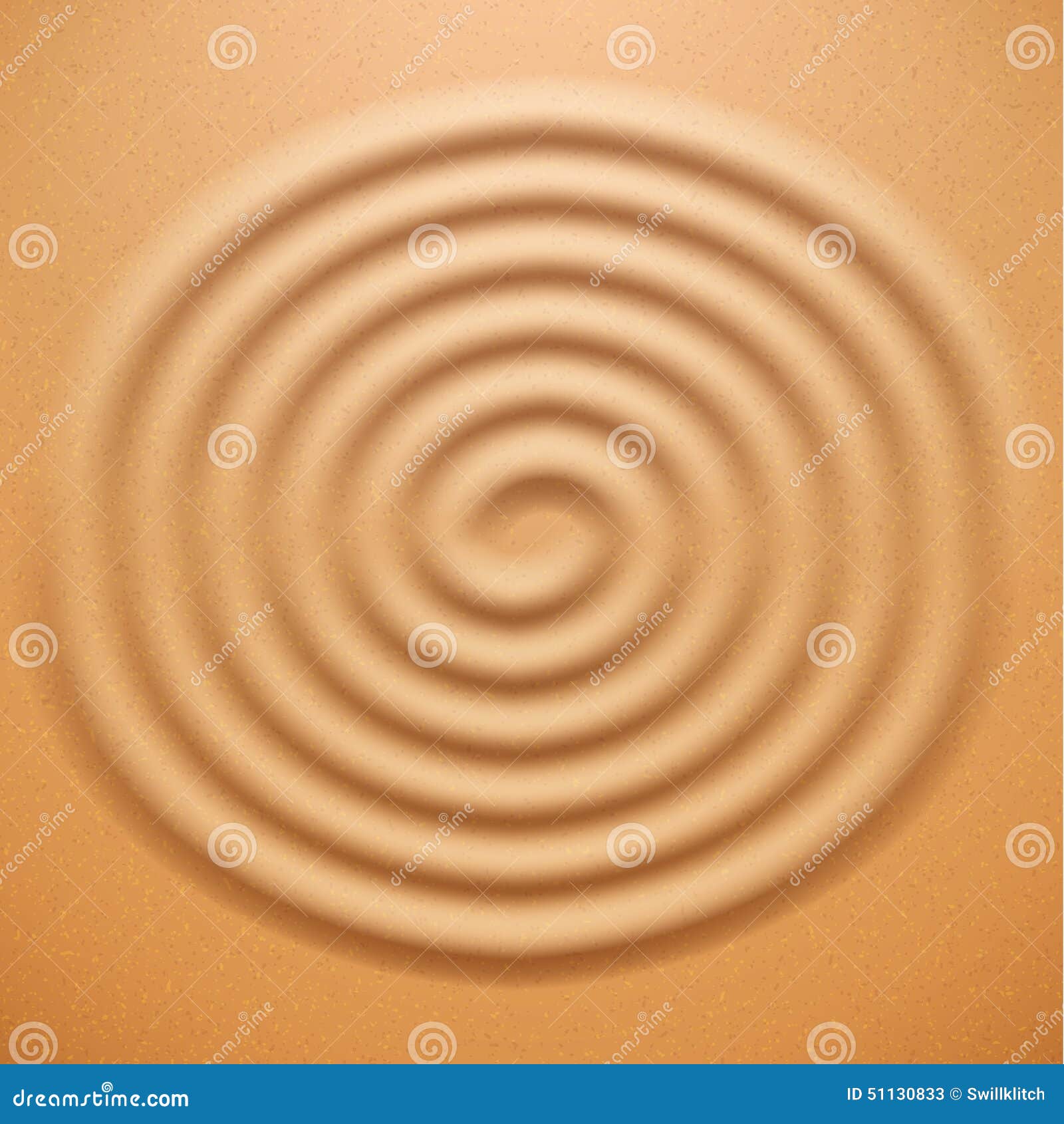 Ripple Spiral Drawing On The Sand Cartoon Vector | CartoonDealer.com ...