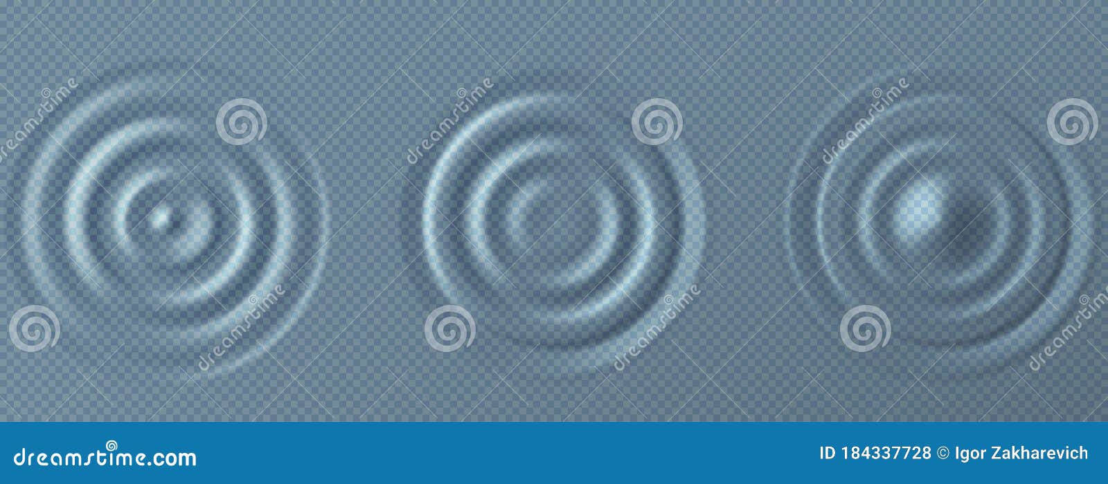 Ripple, Splash Water Waves Surface from Drop Isolated on Transparent ...