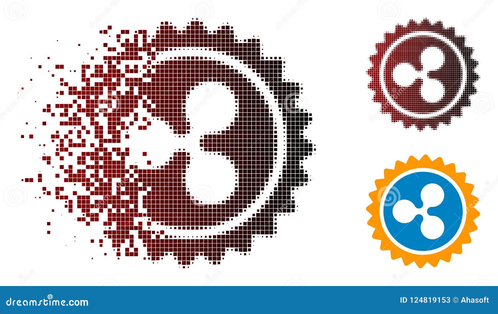 Dissolved Dot Halftone Ripple Stamp Icon Stock Vector - Illustration of ...