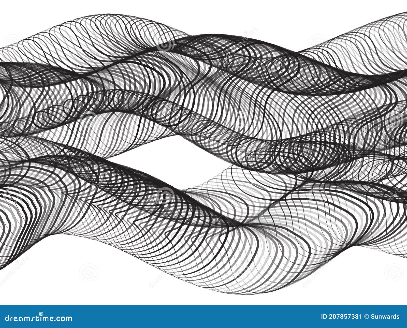 Ripple Texture Black and White Curve Lines Background Vector Design ...