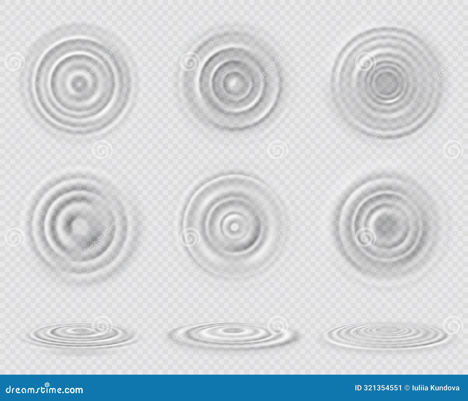 Ripple Water Circles. Concentric Waves On Transparent Water From ...