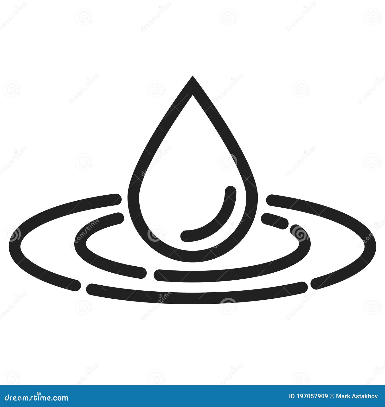 Ripple Water Icon. Vector Isolated Water Wave Symbol Stock Vector ...
