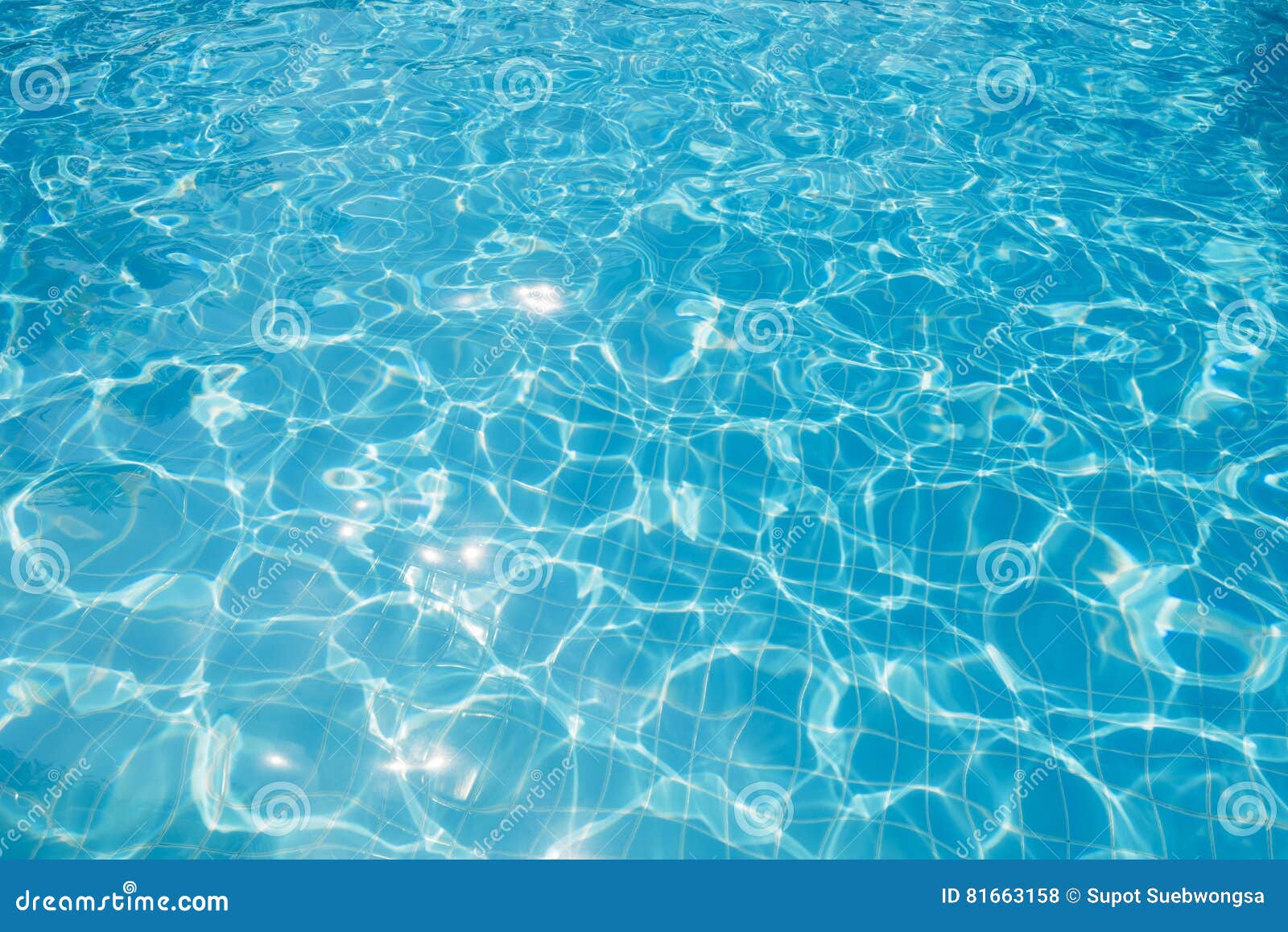 Ripple Water in Swimming Pool with Sun Reflection Stock Photo - Image ...