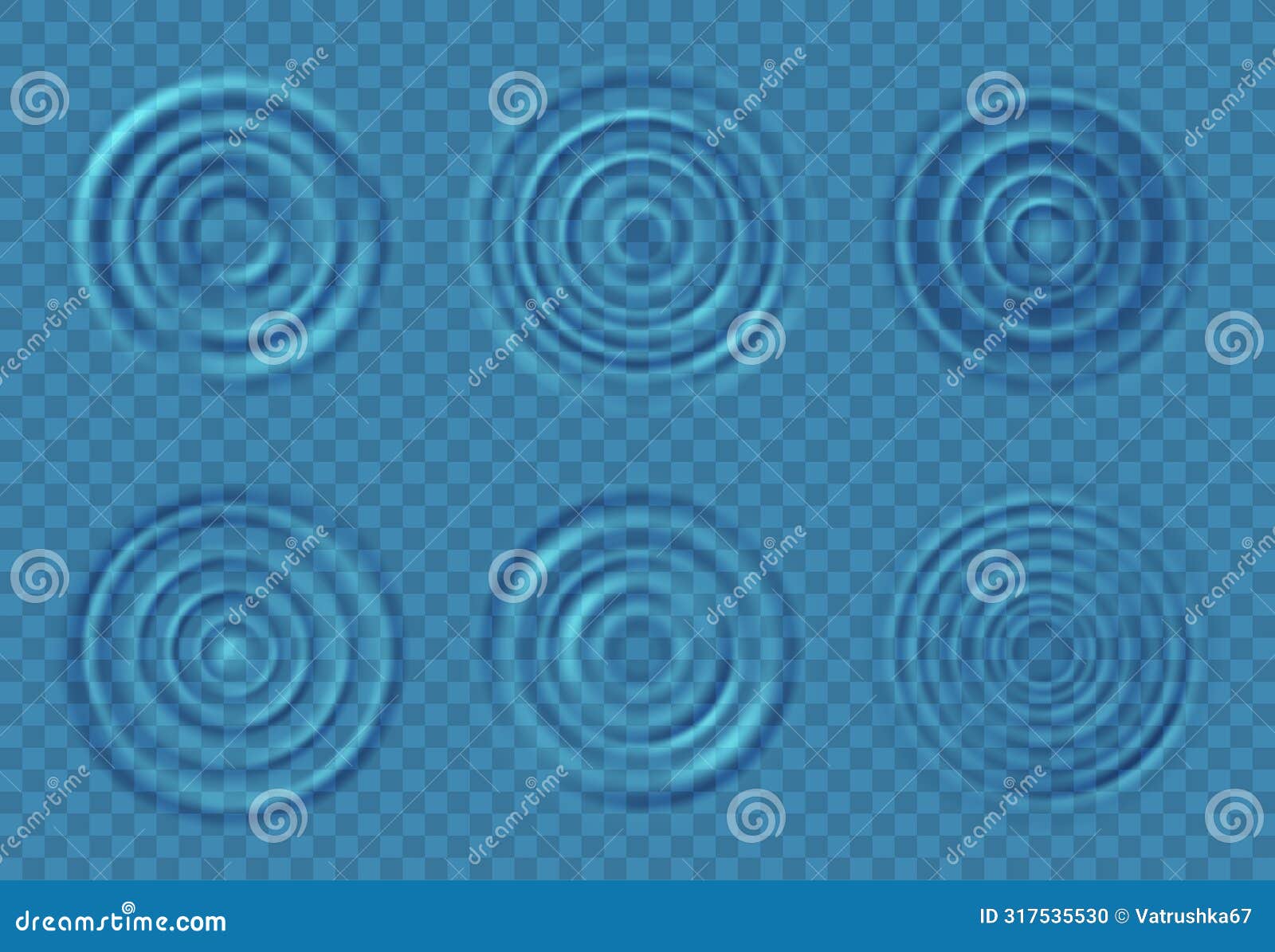 Ripple Water Waves. Concentric Circles on Blue Water Level from Falling ...