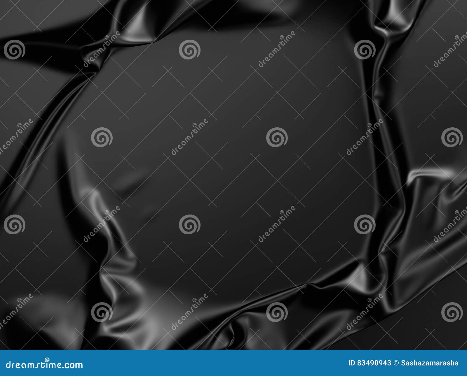 Rippled Black Silk Fabric Abstract Luxury Background Stock Illustration ...