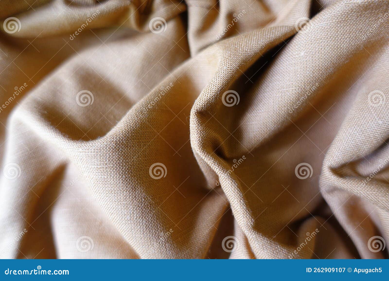 Rippled Brown Hemp and Cotton Fabric Stock Image - Image of pleats ...