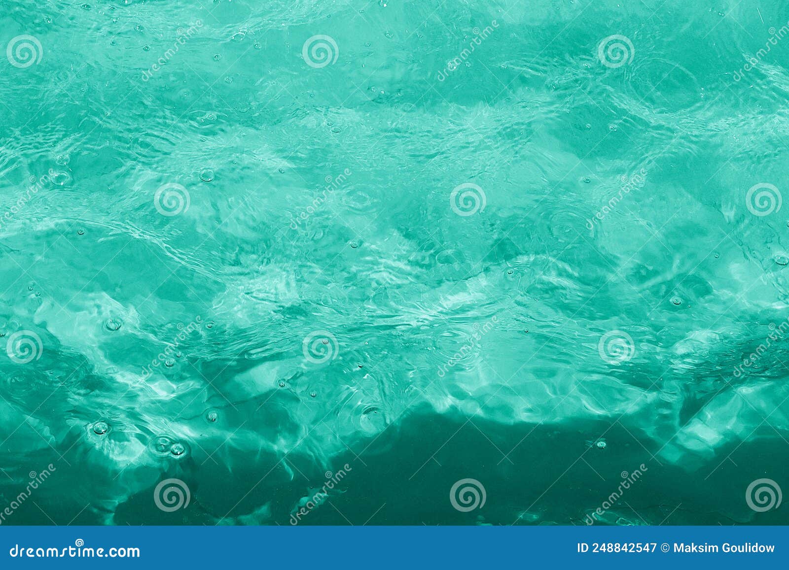 Rippled Pattern of Clean Water in a Green Swimming Pool. Green Water ...
