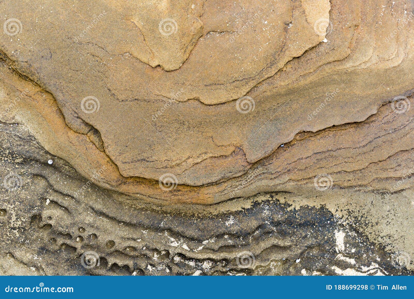 Rippled Rock Texture on Ocean Side Show Many Layers Stock Photo - Image ...