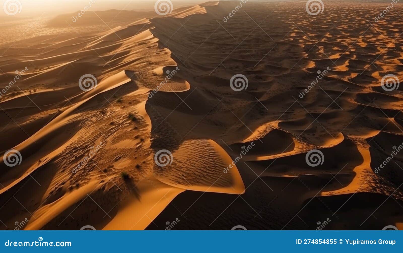 Rippled Sand Dunes in Arid Africa at Sunset Generative AI Stock ...