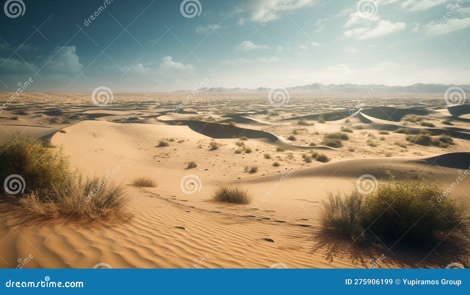 Rippled Sand Dunes in Arid Africa Wilderness Generated by AI Stock ...