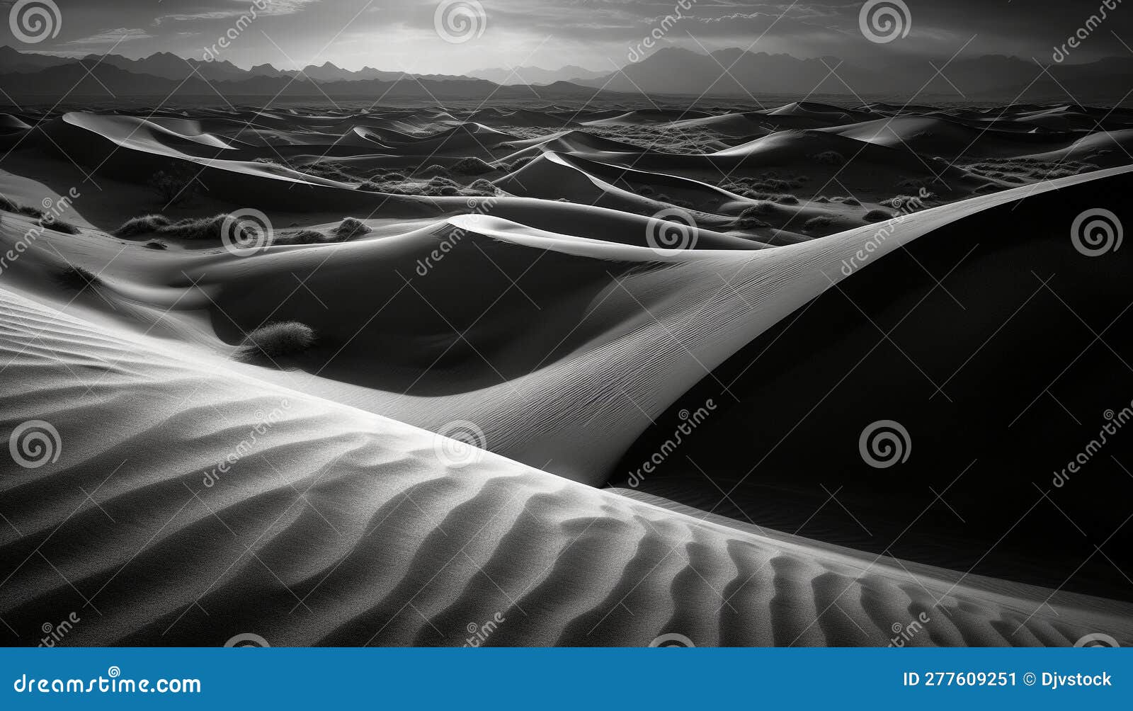 Rippled Sand Dunes Create Majestic Wave Pattern Generated by AI Stock ...