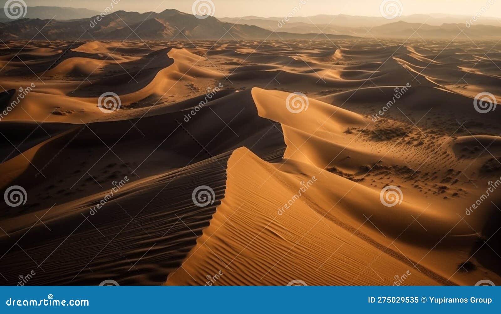 Rippled Sand Dunes Create Majestic Wave Pattern Generated by AI Stock ...