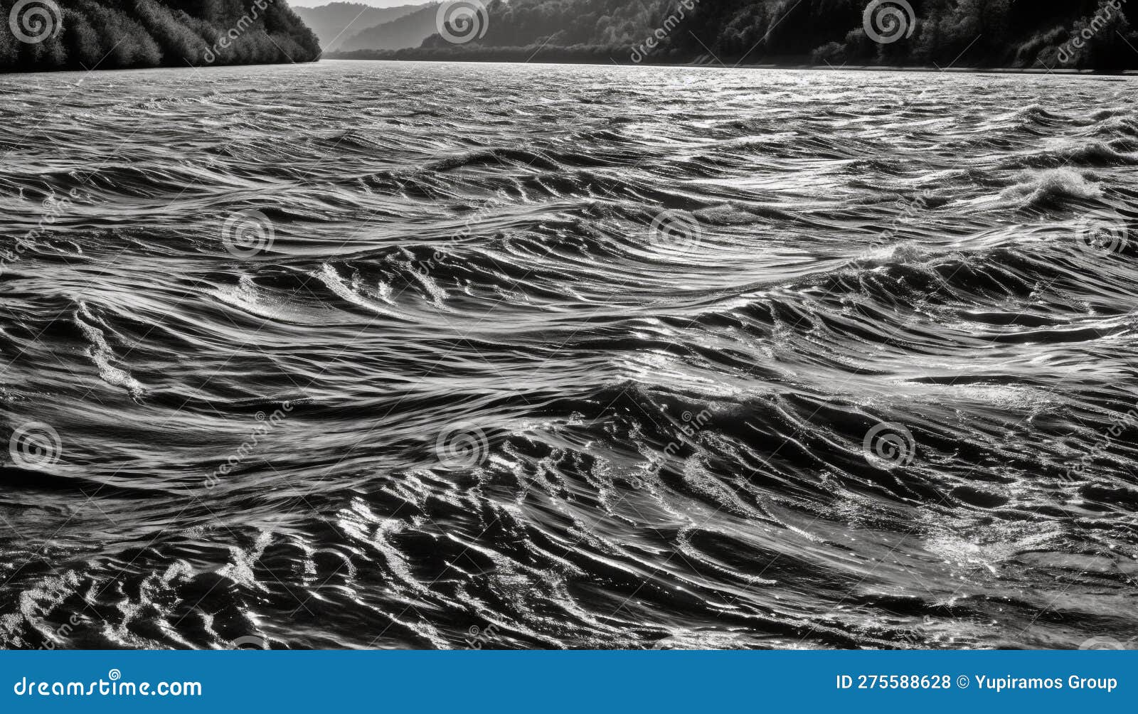 Rippled Wave Pattern on Tranquil Mountain Lake Generated by AI Stock ...
