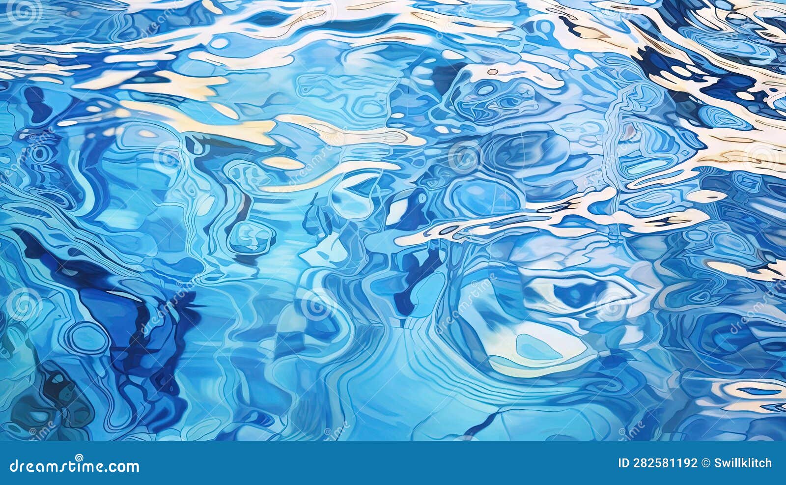 Ripples on the Blue Pool Water. Shiny Waves of Clean Pool Water ...