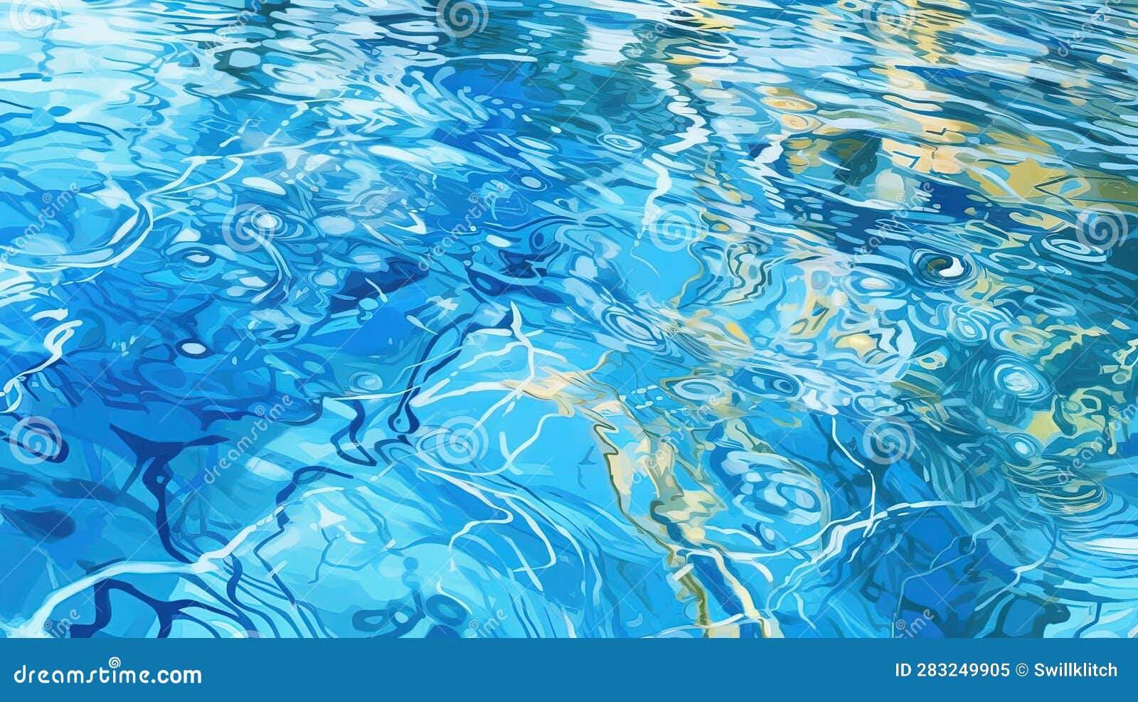 Ripples on the Blue Pool Water. Shiny Waves of Clean Pool Water ...
