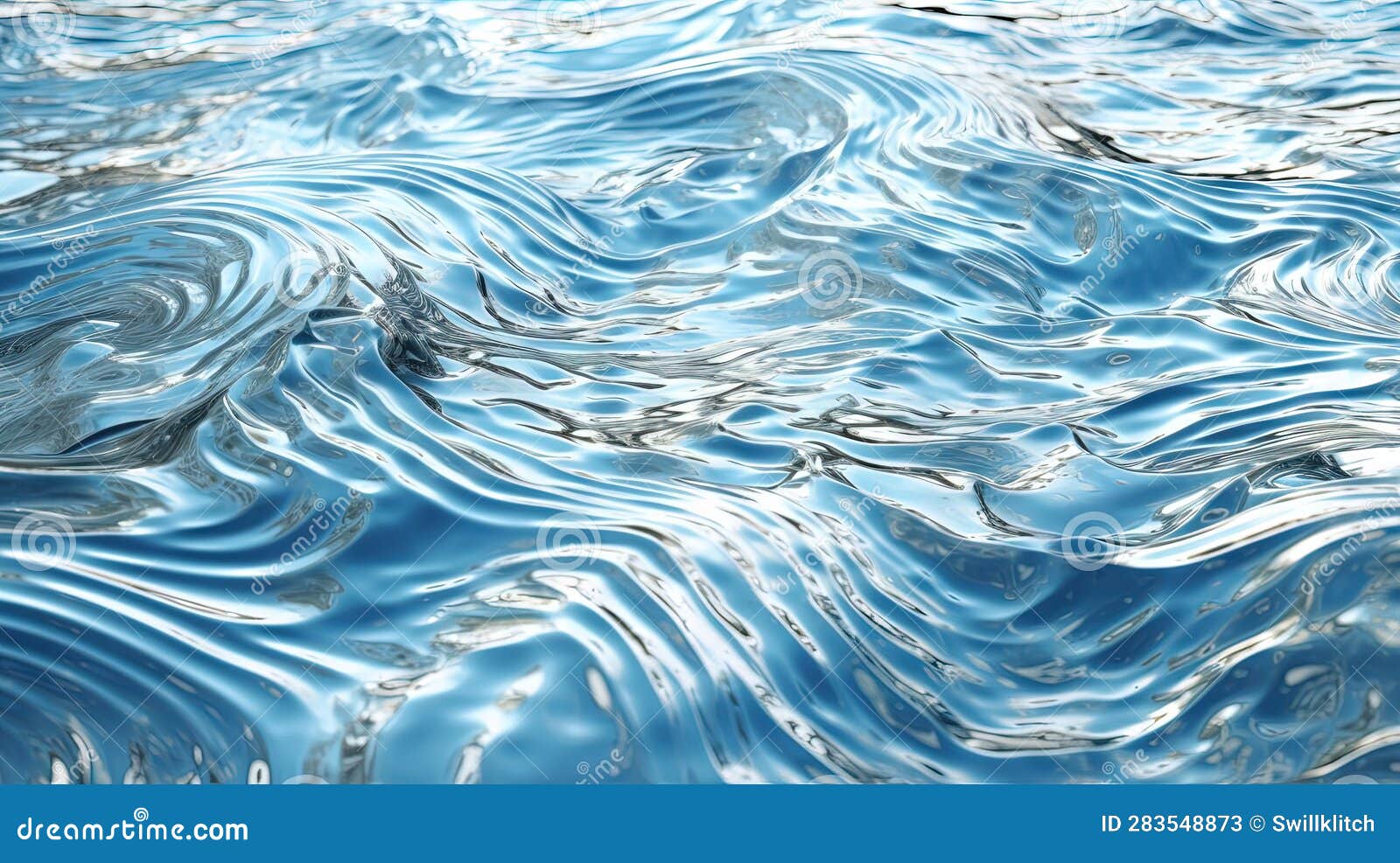 Ripples on the Blue Pool Water. Shiny Waves of Clean Pool Water ...