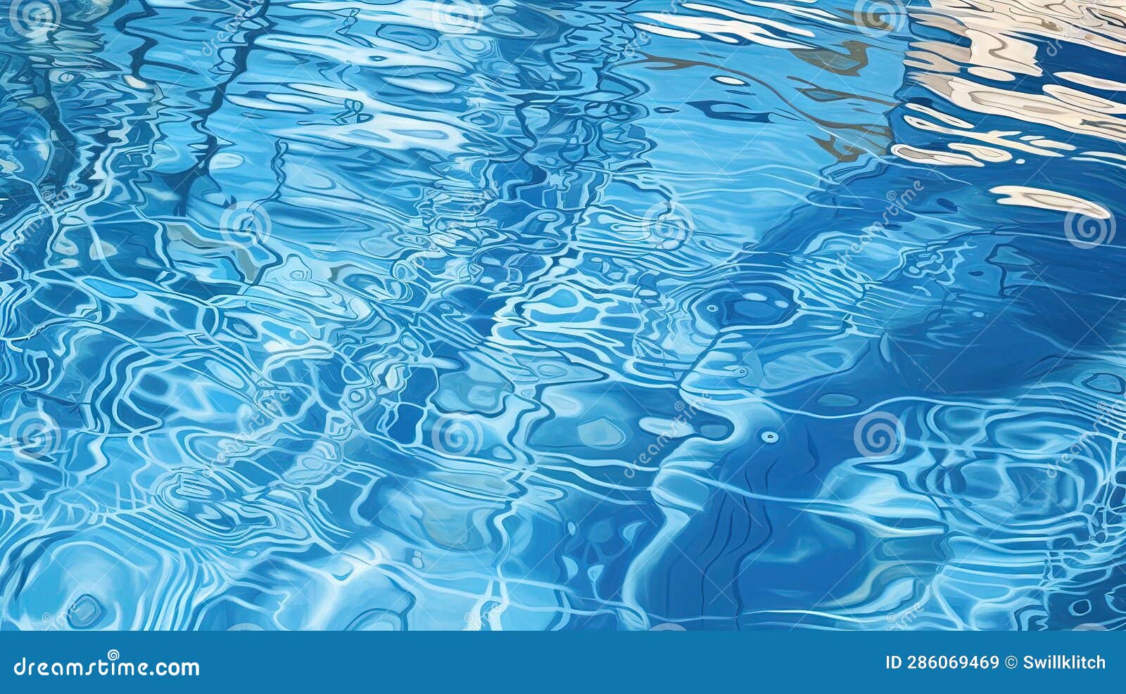 Ripples on the Blue Pool Water. Shiny Waves of Clean Pool Water ...