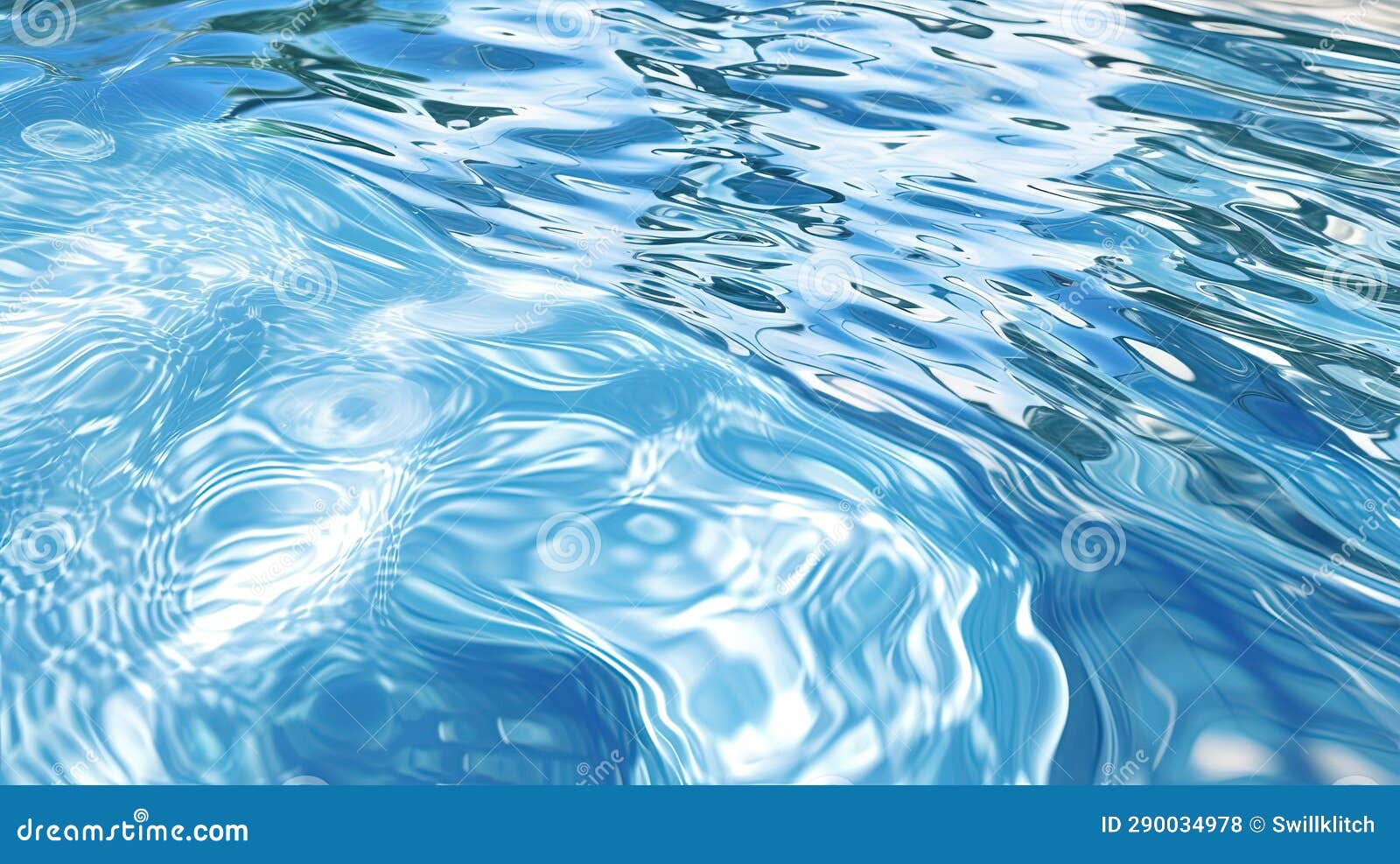 Ripples on the Blue Pool Water. Shiny Waves of Clean Pool Water ...
