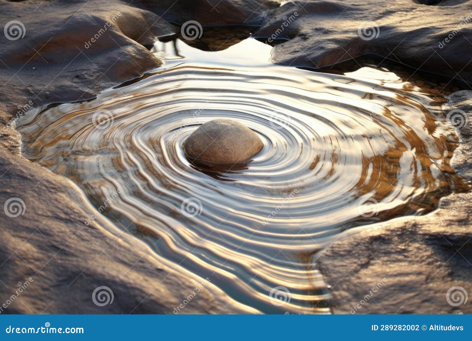 Ripples Expanding from a Stone Dropped into Puddle Stock Photo - Image ...