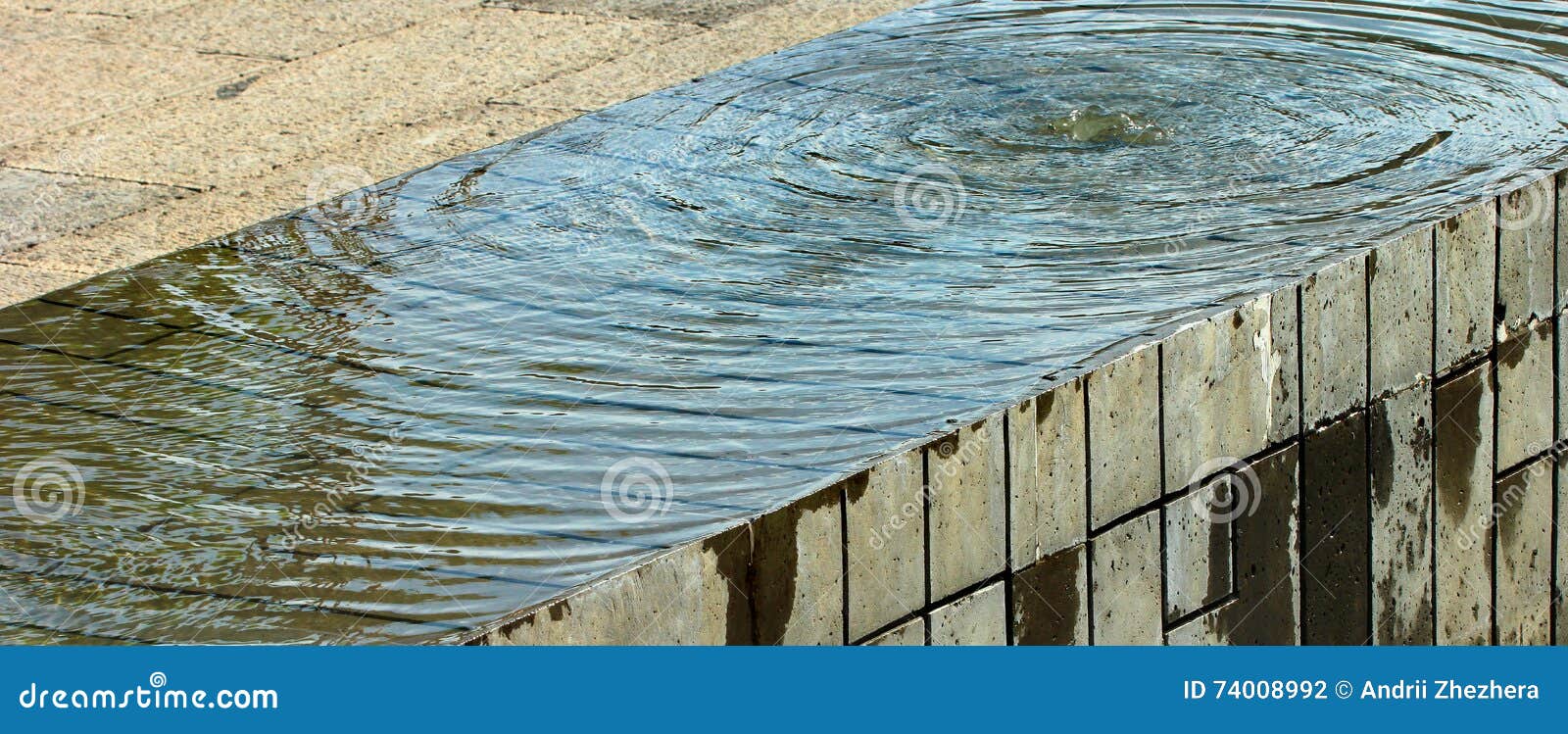 Ripples on Horizontal Water Surface in a Fountain Stock Photo - Image ...