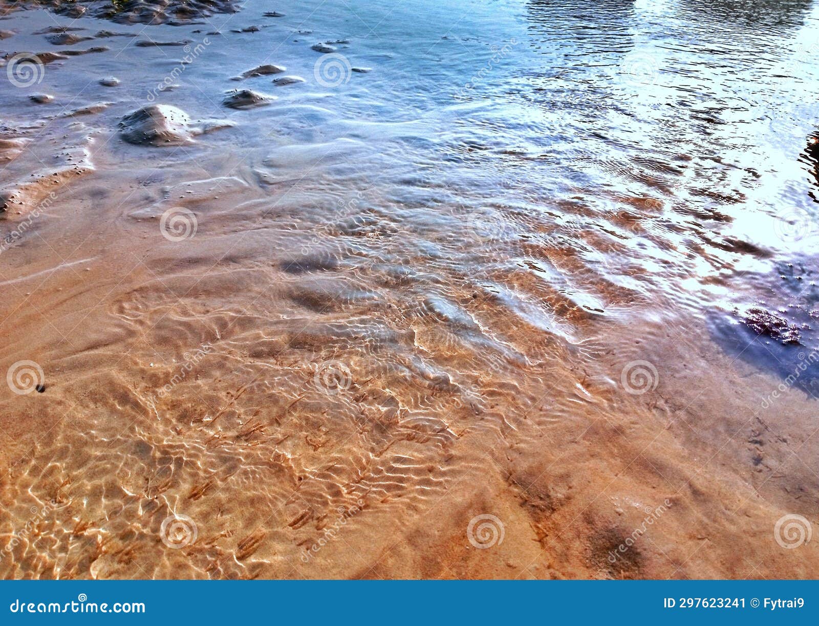 Ripples of Receding Water on the Beach Sand Stock Image - Image of ...