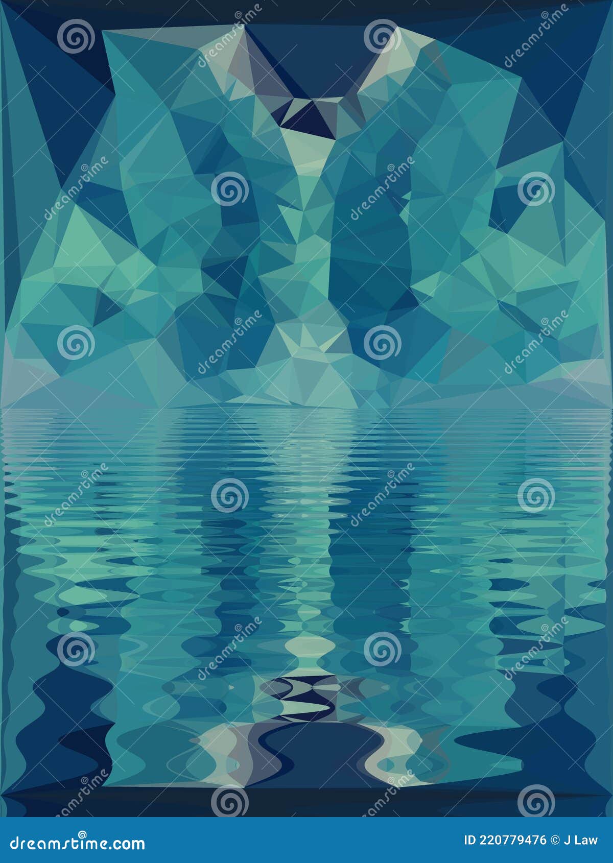Cubist Triangular Mosaic for a Huge Blue-ice Floating Iceberg Stock ...