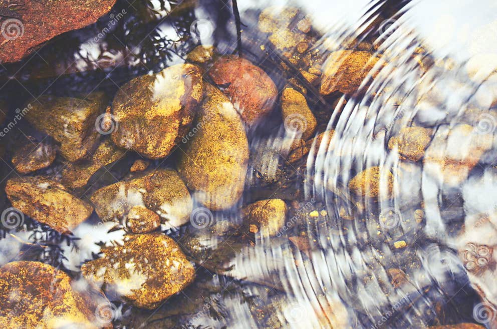 Ripples and Reflections in a Pebbled Stream Stock Image - Image of ...