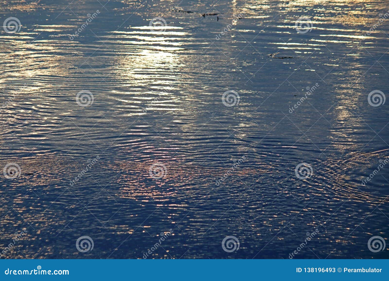 RIPPLES on RIVER WATER in LAST LIGHT of the DAY Stock Image - Image of ...