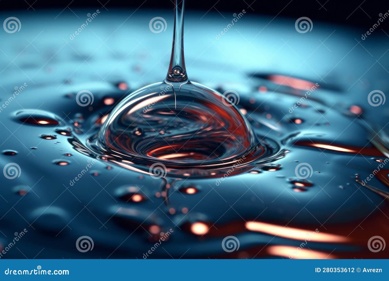 Ripples of Tranquility: Water Drop Abstract, Generative AI Stock ...