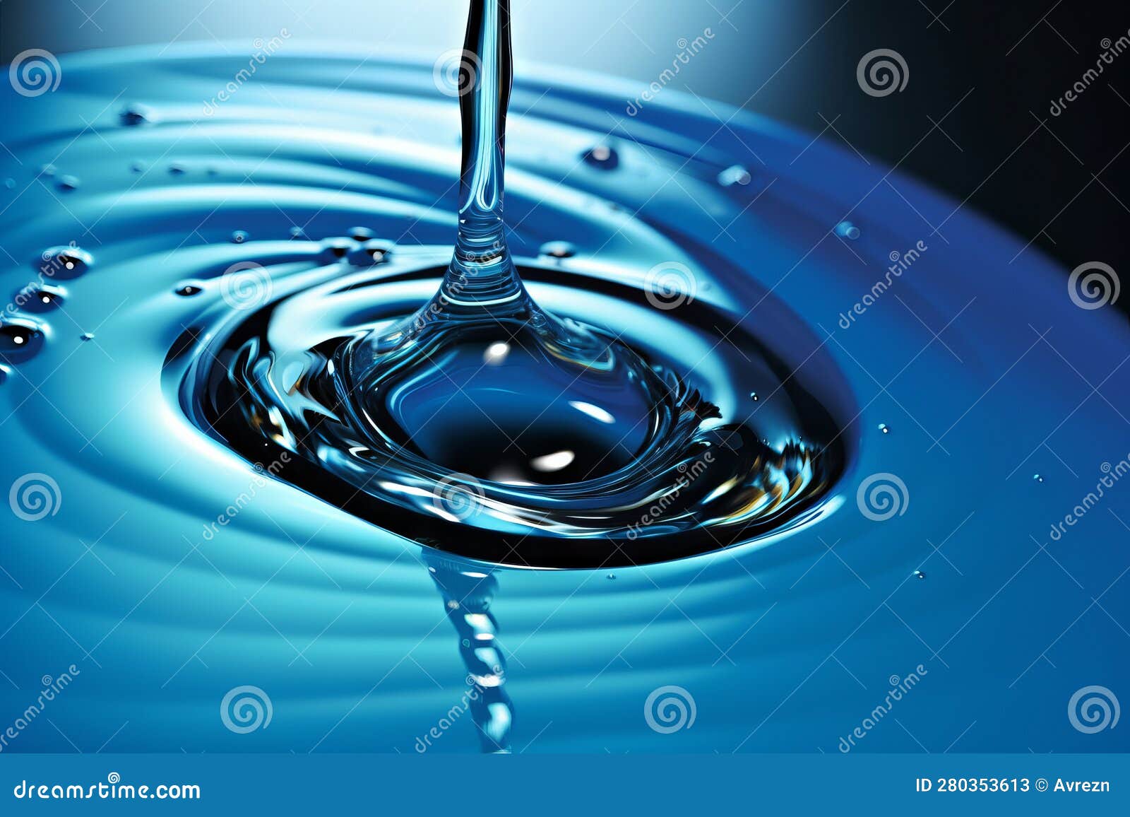 Ripples of Tranquility: Water Drop Abstract, Generative AI Stock ...
