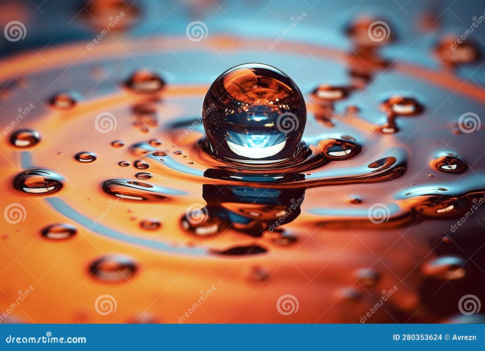 Ripples of Tranquility: Water Drop Abstract, Generative AI Stock ...
