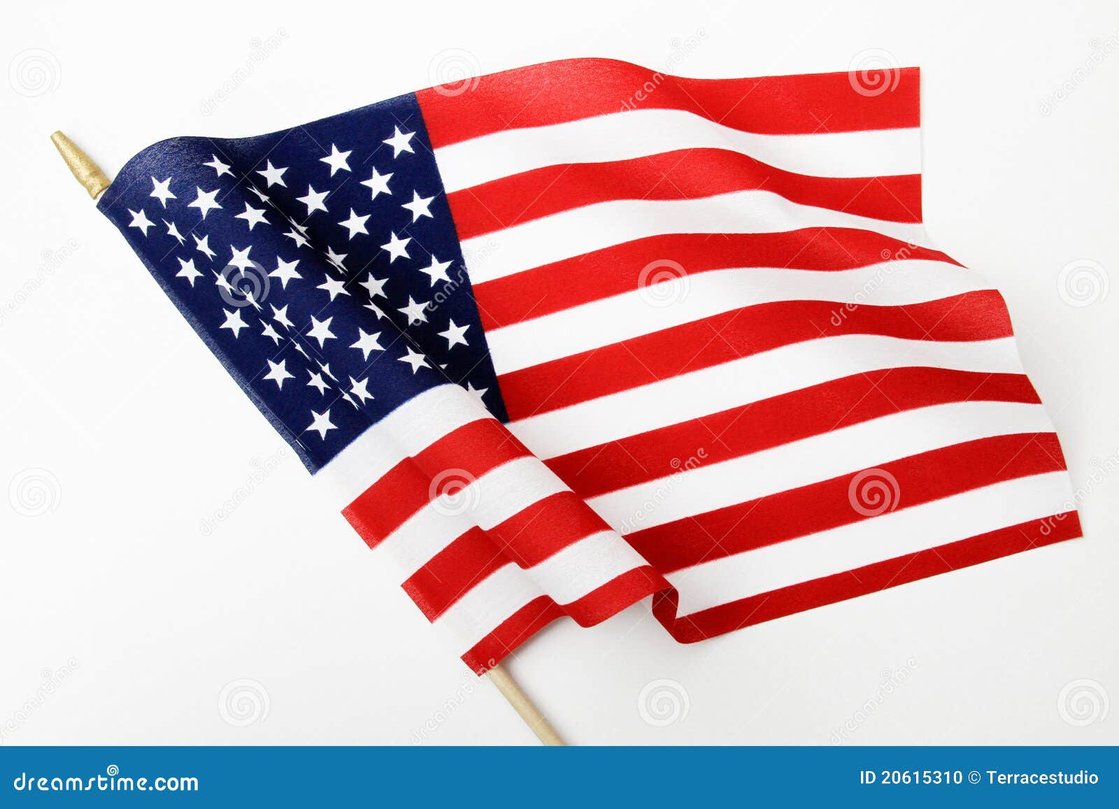 Ripples in US Flag on Pole stock photo. Image of america - 20615310