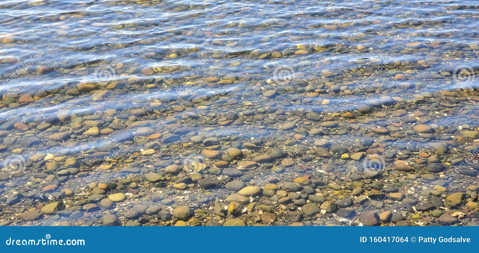 Ripples on Water at Beach with Rocks Beneath Stock Photo - Image of ...