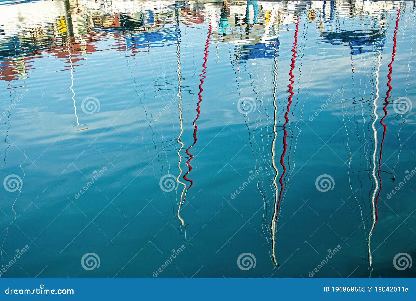 Ripples in the Water with Boat Musts Reflection Stock Image - Image of ...