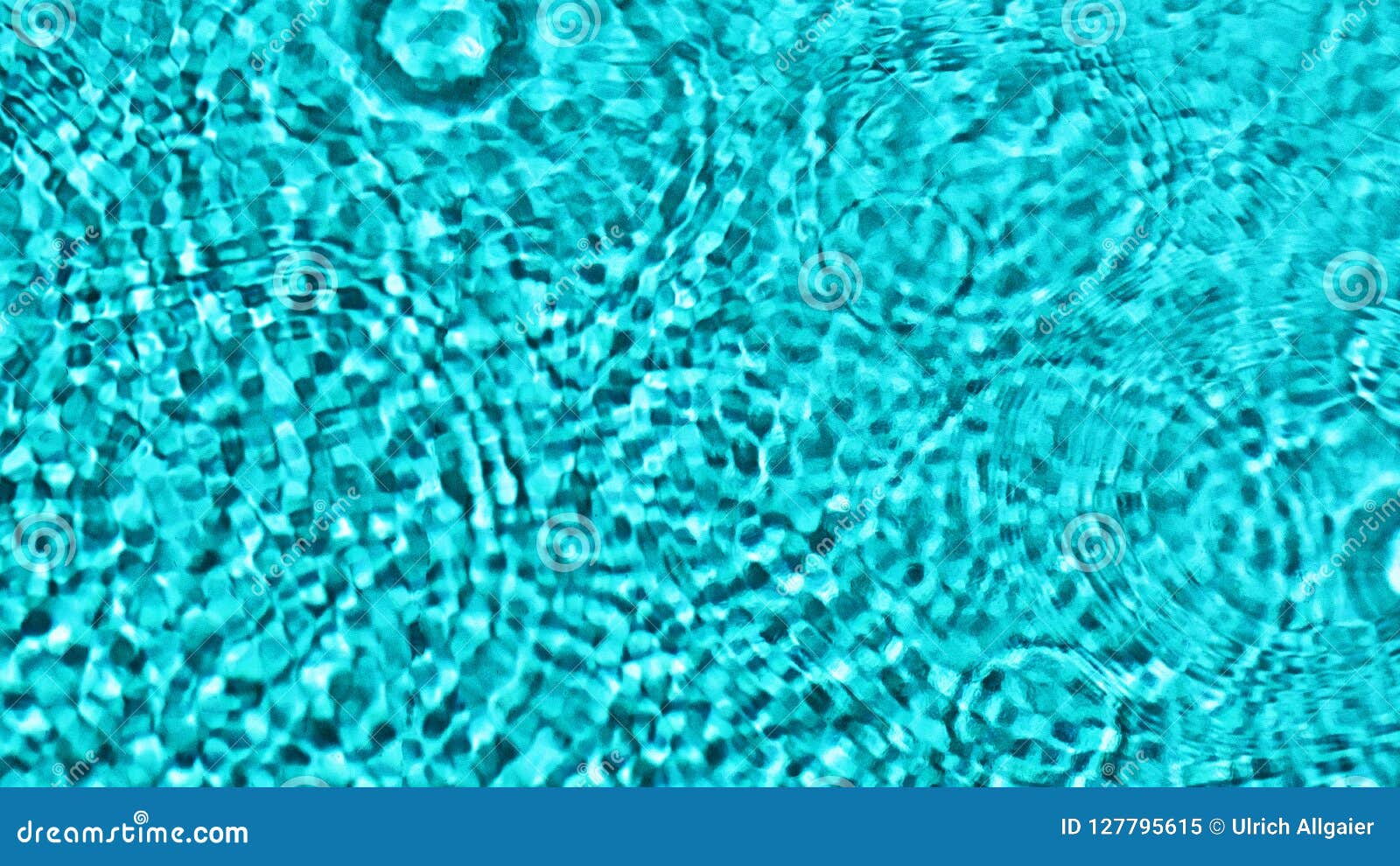 Ripples of Water Drops, Circles of Green Turquoise Blue Water ...
