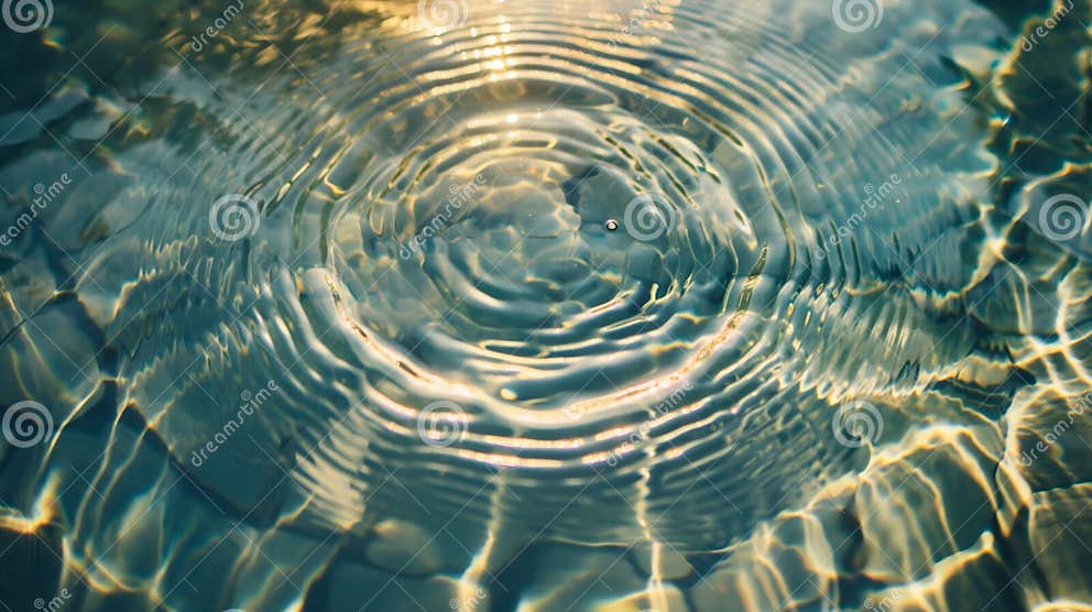 Ripples on Water Surface, Circular Water Patterns in Sunlight, Clear ...