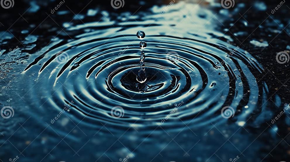 Rippling Water Patterns Created from a Single Drop Falling on a Calm ...