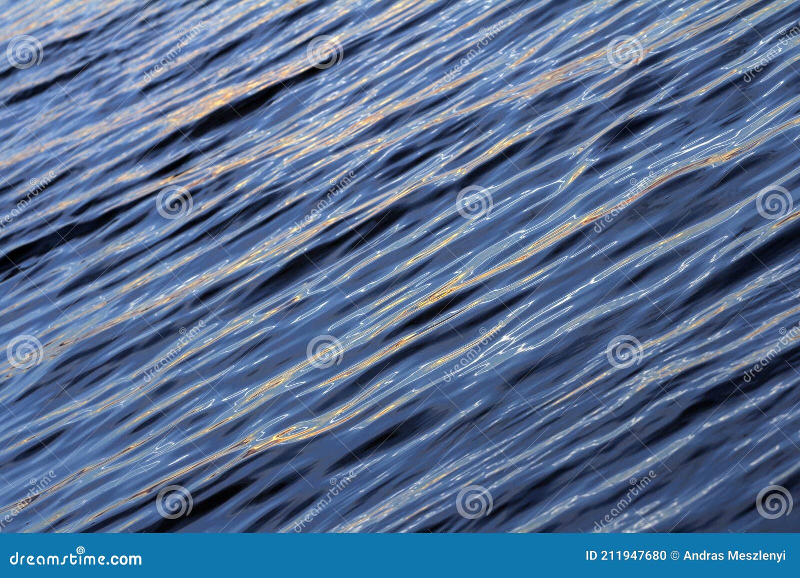 Rippling Water Surface with Sunlight Reflection. Color Photo ...